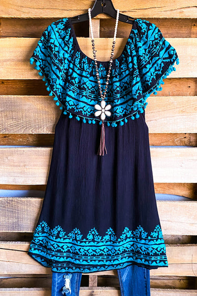 AHB EXCLUSIVE: Beautiful Reflections Tunic - Black/Turq